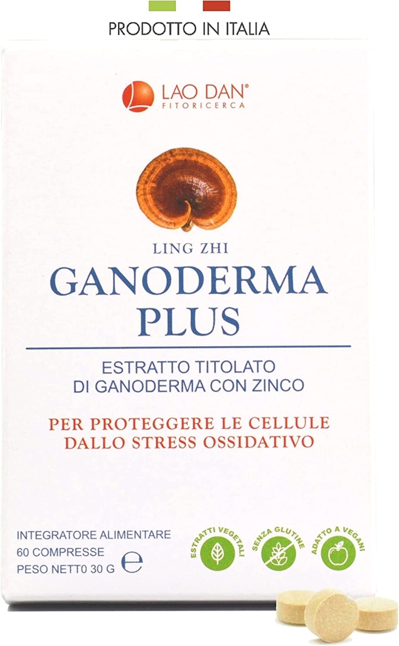 Lao Dan Ganoderma Plus 60 Compresse Integratore Alimentare Fungo Reishi